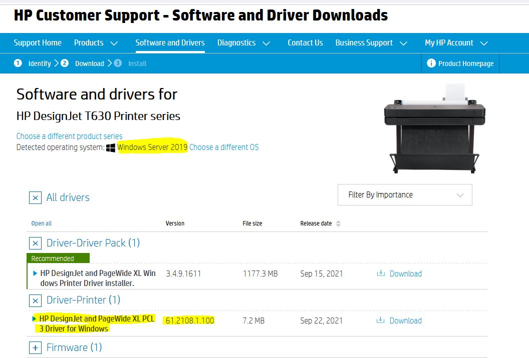 Driver for network sharing for designjet T630 - HP Support Community ...