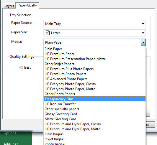 Transparency Film - HP Support Community - 6288948