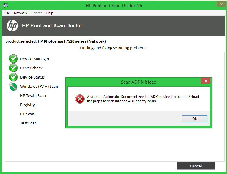 Solved: hp photosmart 7520 scan problem: Automatic Document Feed - HP ...