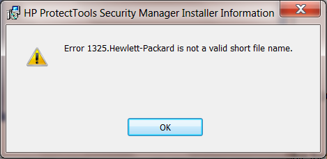 Solved: Error 1325 upon trying to uninstall HP ProtectTools Security ...