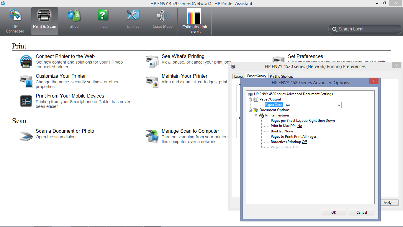 Brand new HP Envy 4522 not printing documents in colour - HP Support ...