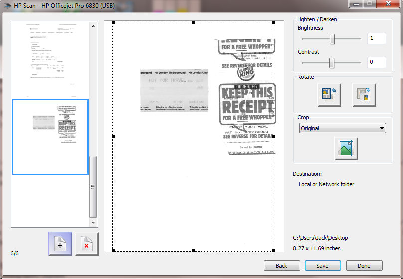 HP 6830 Scanning multiple pages - HP Support Community - 5158443