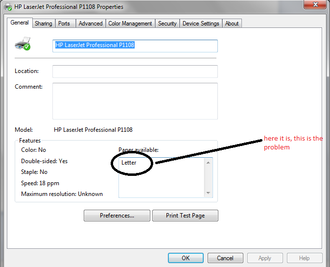 Problem with HP LaserJet p1108, i.e. Paper Available is alwa... - HP ...