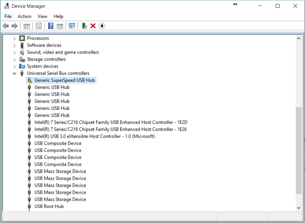 Generic SuperSpeed USB Hub stopped working on Windows 10 - HP Support ...