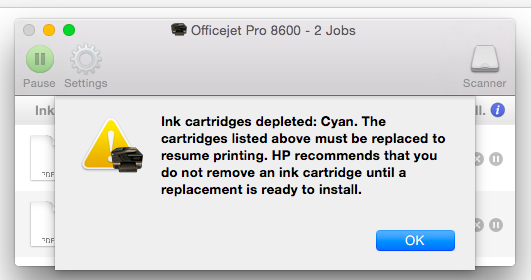 Solved: Black Ink Only Printing via Mac OSX 10.10 Officejet Pro 8600 ...