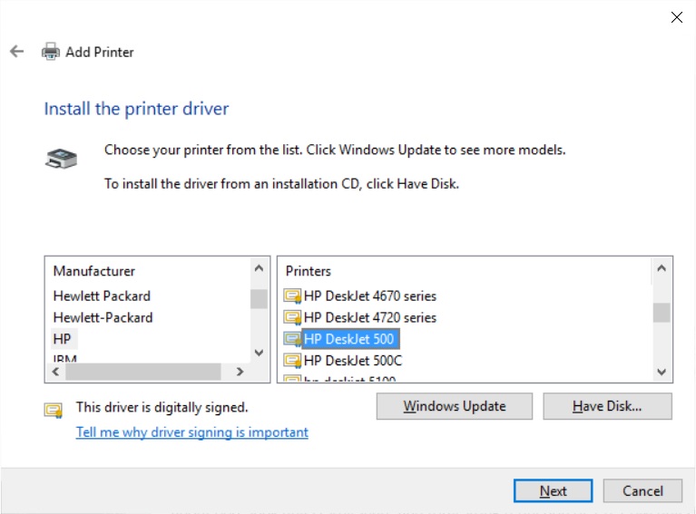 drivers HP deskjet 500 for windows 10 - HP Support Community - 5676960