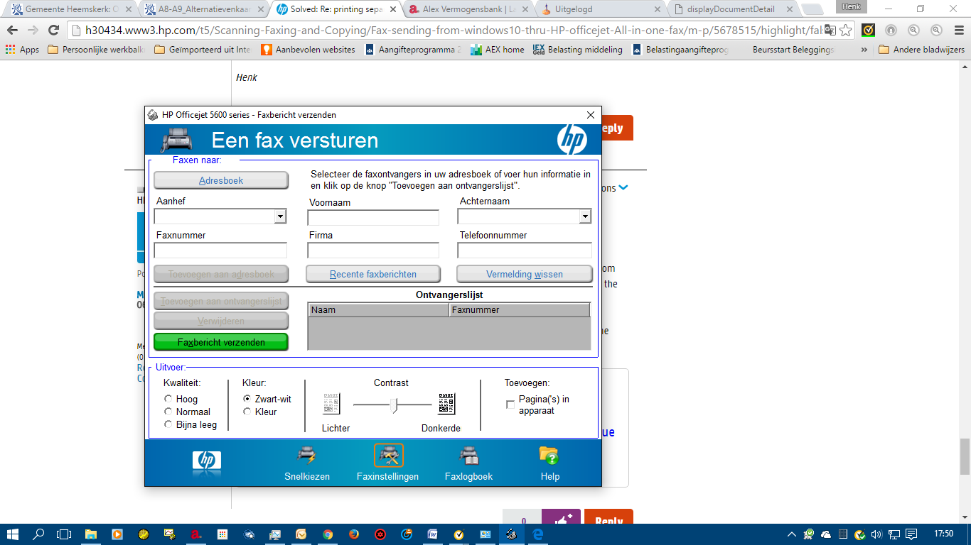 Solved: Fax sending from windows10 thru HP officejet All-in-one fax ...