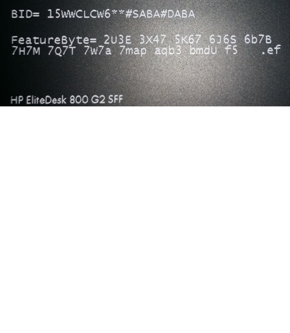 adding FeatureByte Information to the BIOS. - HP Support Community ...