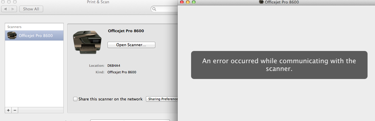 Solved: HP Officejet 8600 not scanning to computer any more - after ...