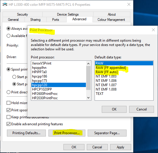Can't stop separator page - HP Support Community - 5940467
