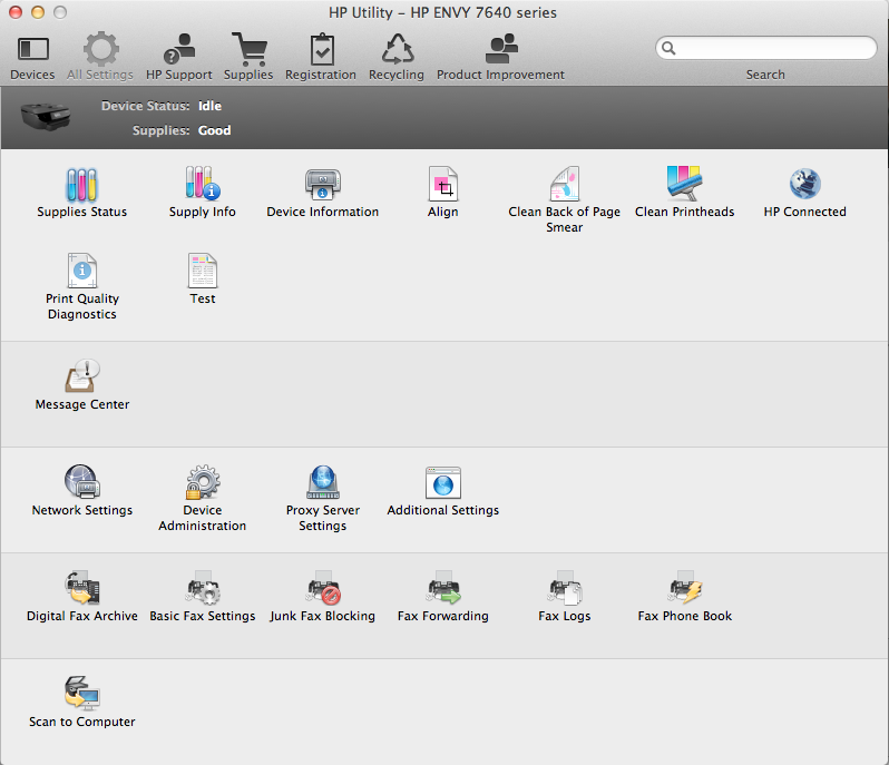 HP ENVY 7640 is correctly installed, and the HP Utility IS c... - HP ...