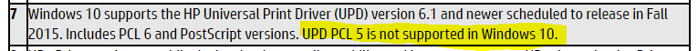 Solved: When will the HP Universal driver PCL 5 be updated to suppor ...
