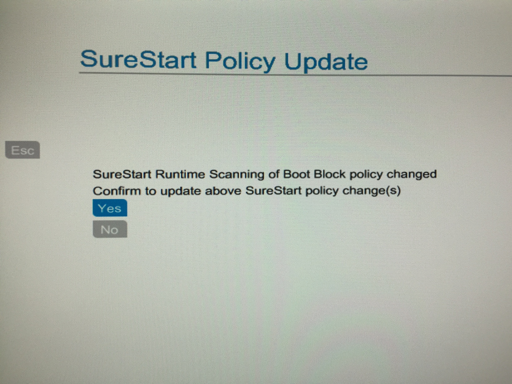 HP SureStart Policy Update Prompt - HP Support Community - 6095808