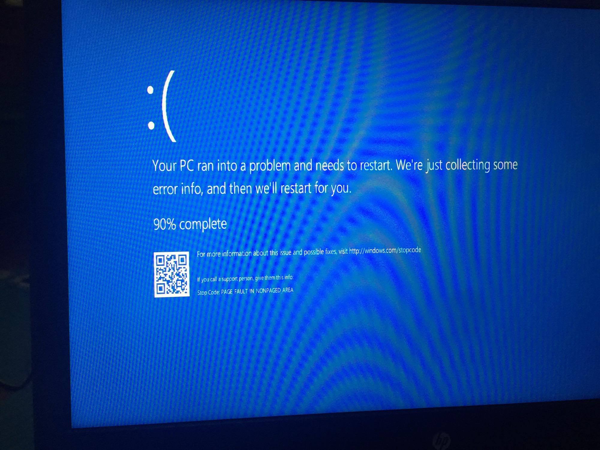 Blue screen after update bios and format SSD drive, recovery - HP ...