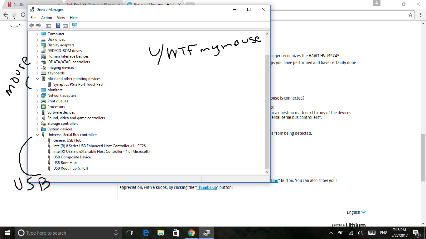 USB Plug-and-Play does not seem to work - HP Support Community - 6145314