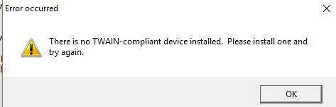 No Twain complaint device found for scanning (M1005) - HP Support ...