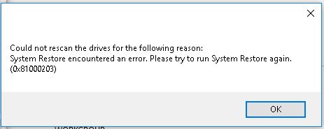 Solved: creating restore point error message "you have already creat ...