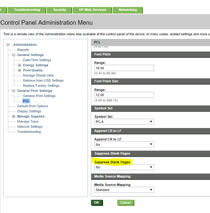 Blank Page Suppression - HP Support Community - 6277102