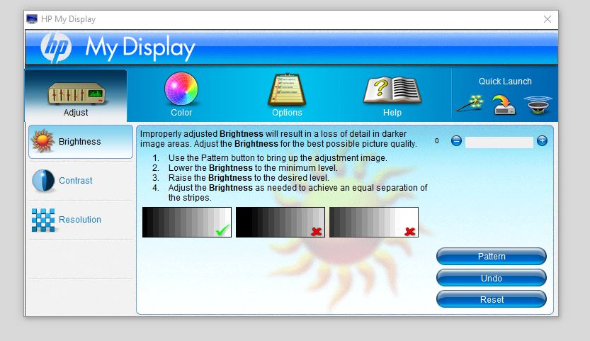 My Display software when run displays a message that says "H... - HP ...