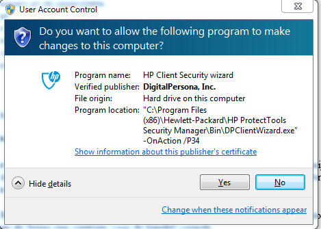 How to enable a popup of DigitalPersona - HP Support Community - 6441345