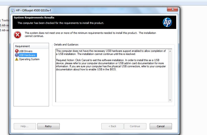 Issue is trying to install HP Office-jet 4500 G510a-f softwa... - HP ...