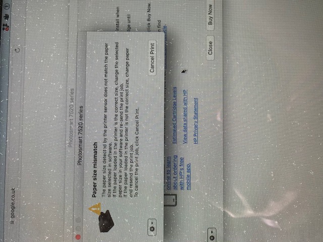 Photosmart 7520 - Paper Size Mismatch - HP Support Community - 6485781