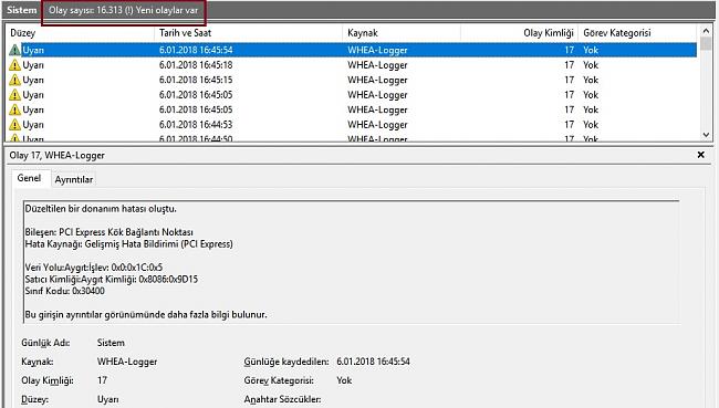 WHEA-LOGGER ID 17 - HP Support Community - 6525100