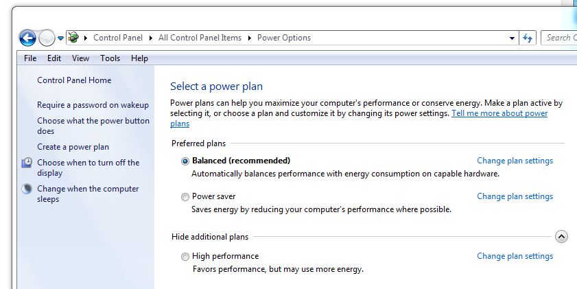 Power Saving Features Disabled - HP Support Community - 6571739