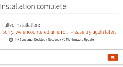 Solved: Can't download PC ME Firmware Update through HP Assistant - HP ...