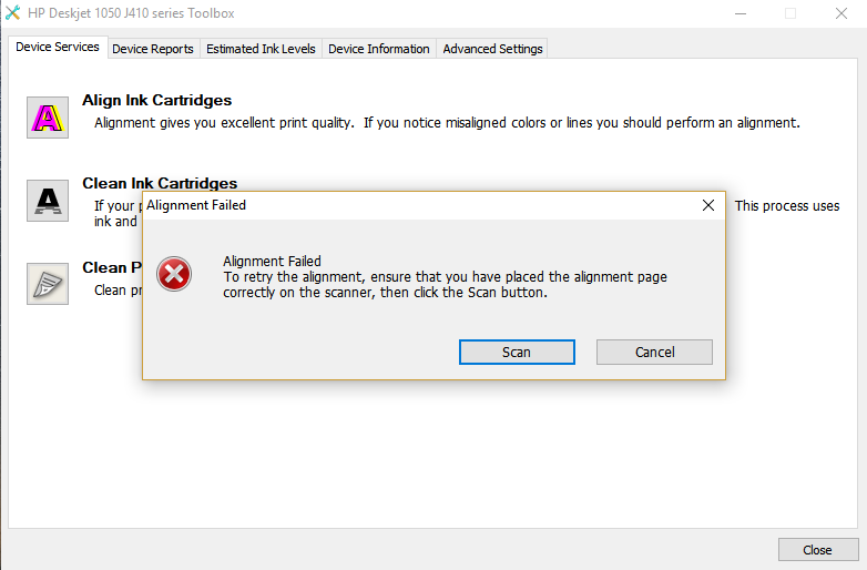 Deskjet 1050 fail to align and ink smudges - HP Support Community - 6606701
