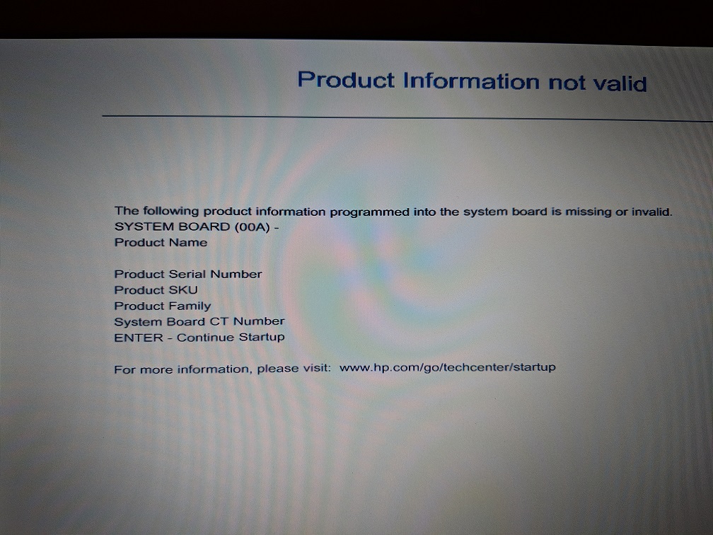 HP Probook 650 G1 - Product Information Not Valid - HP Support ...