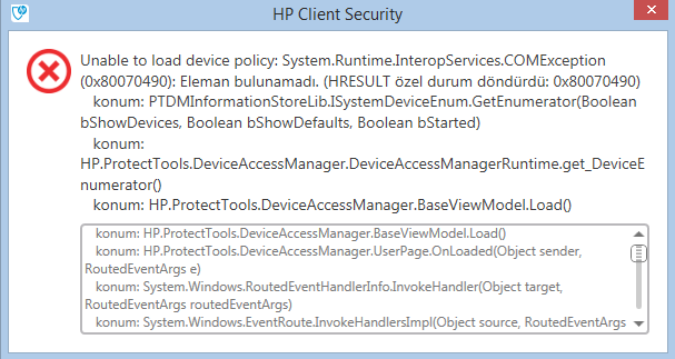 When I want to open Device Access Menu of Hp Client Security... - HP ...