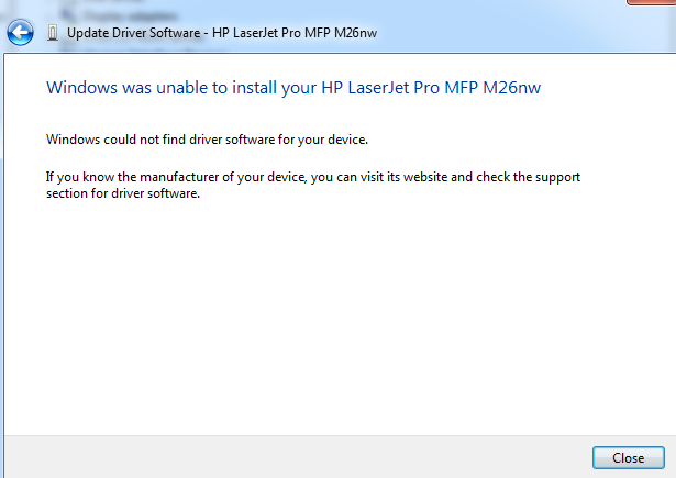 Cannot install printer driver (Fatal error, Operation took t... - HP ...
