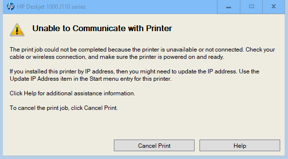 Solved: HP Deskjet 1000-J110a error message - HP Support Community ...