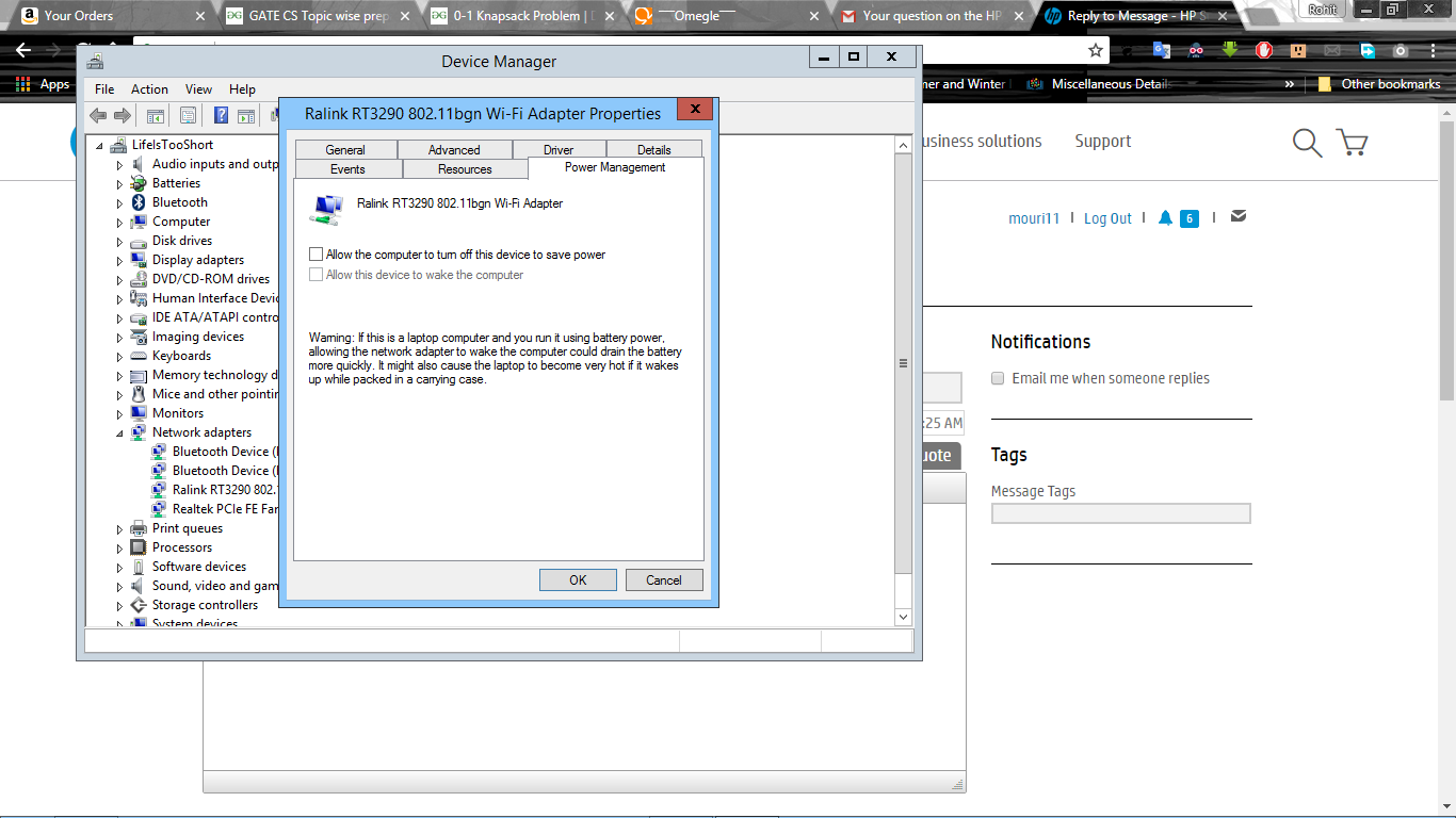 Solved: WiFi adapter uninstalling automatically - HP Support Community ... Solved: WiFi adapter uninstalling automatically - HP Support Community ...