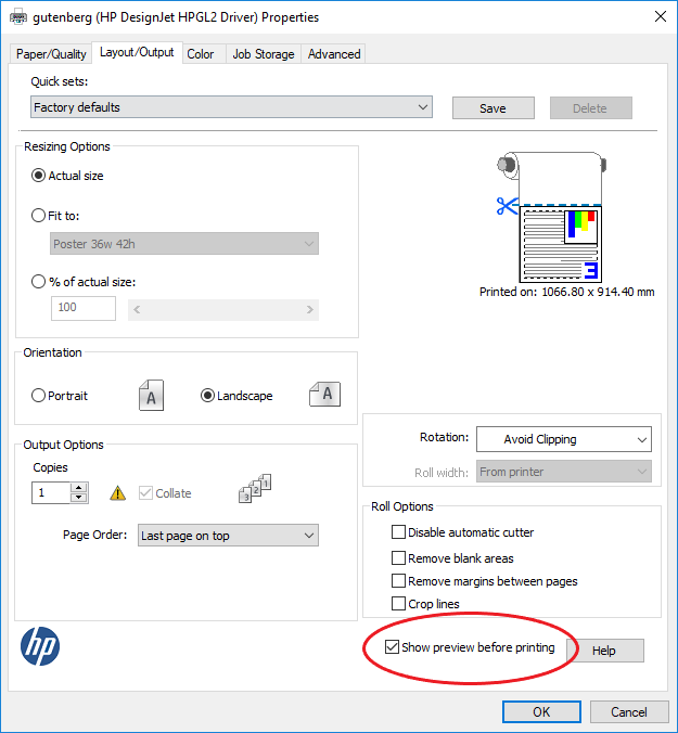 Print Preview on HP DesignJet T1700dr - HP Support Community - 6799833