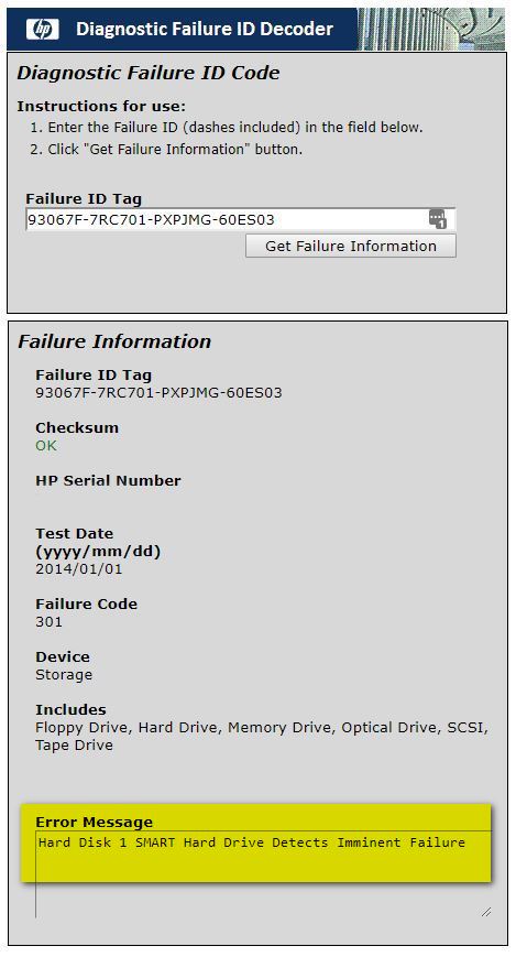 Solved: SMART Hard drive Failure ID - HP Support Community - 6844594