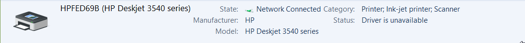 [Deskjet 3540] Driver Unavailable Issue [Win 10] - HP Support Community ...