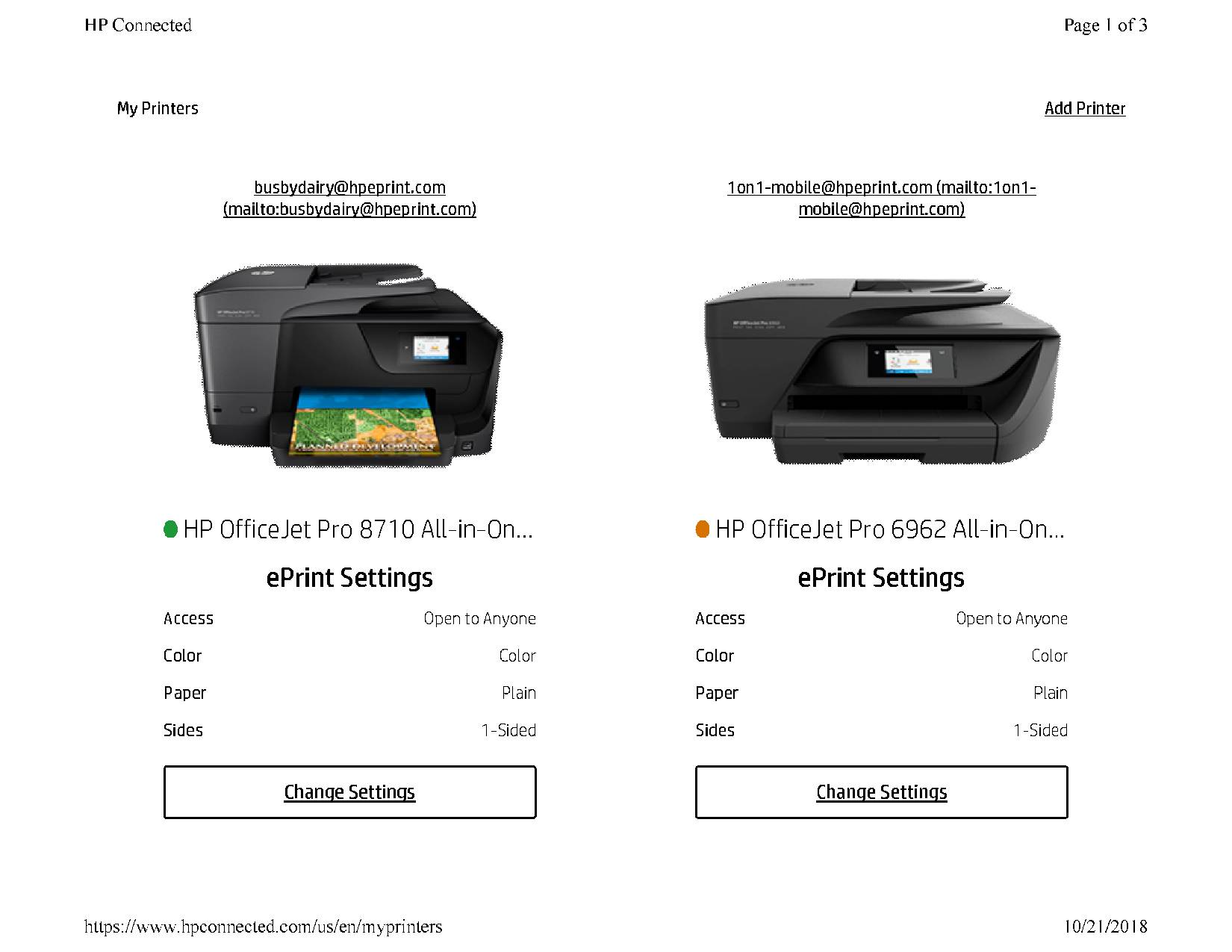 HP Connected light meaning - HP Support Community - 6868795