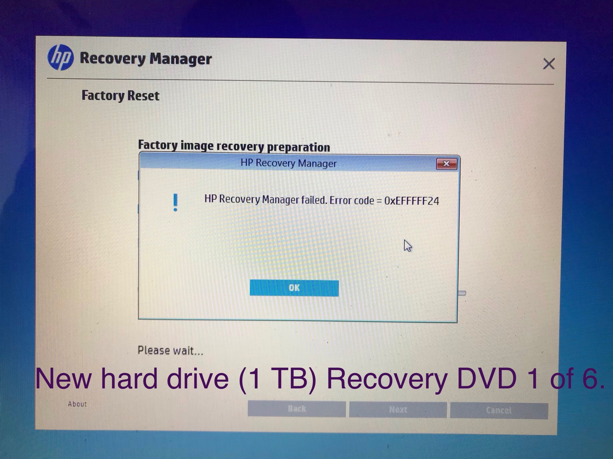 Re: hard disk test, failure ID number reflects UOEKM3-7PA99B... - HP ...