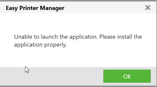 Unable to launch the application. Please install the applic... - HP ...