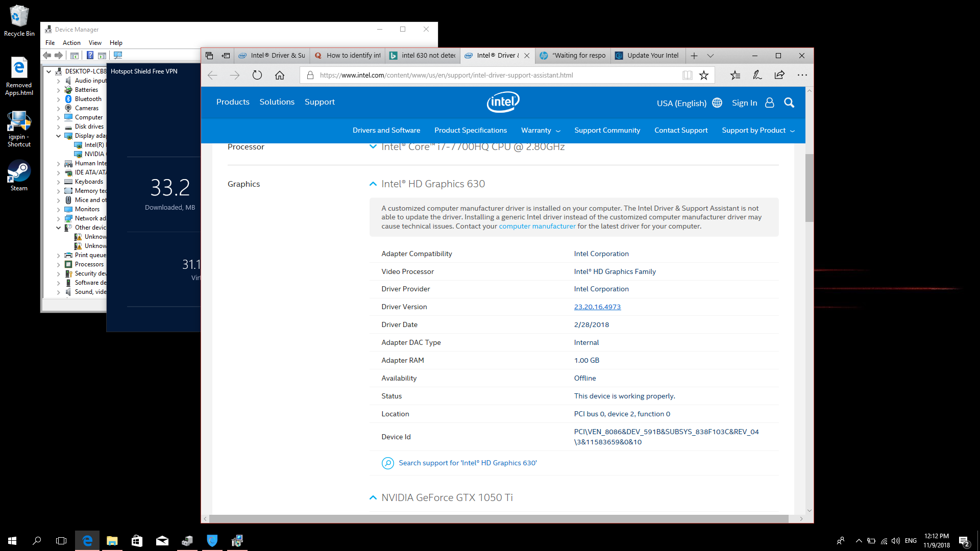 Intel Graphic not Detected - HP Support Community - 6892545