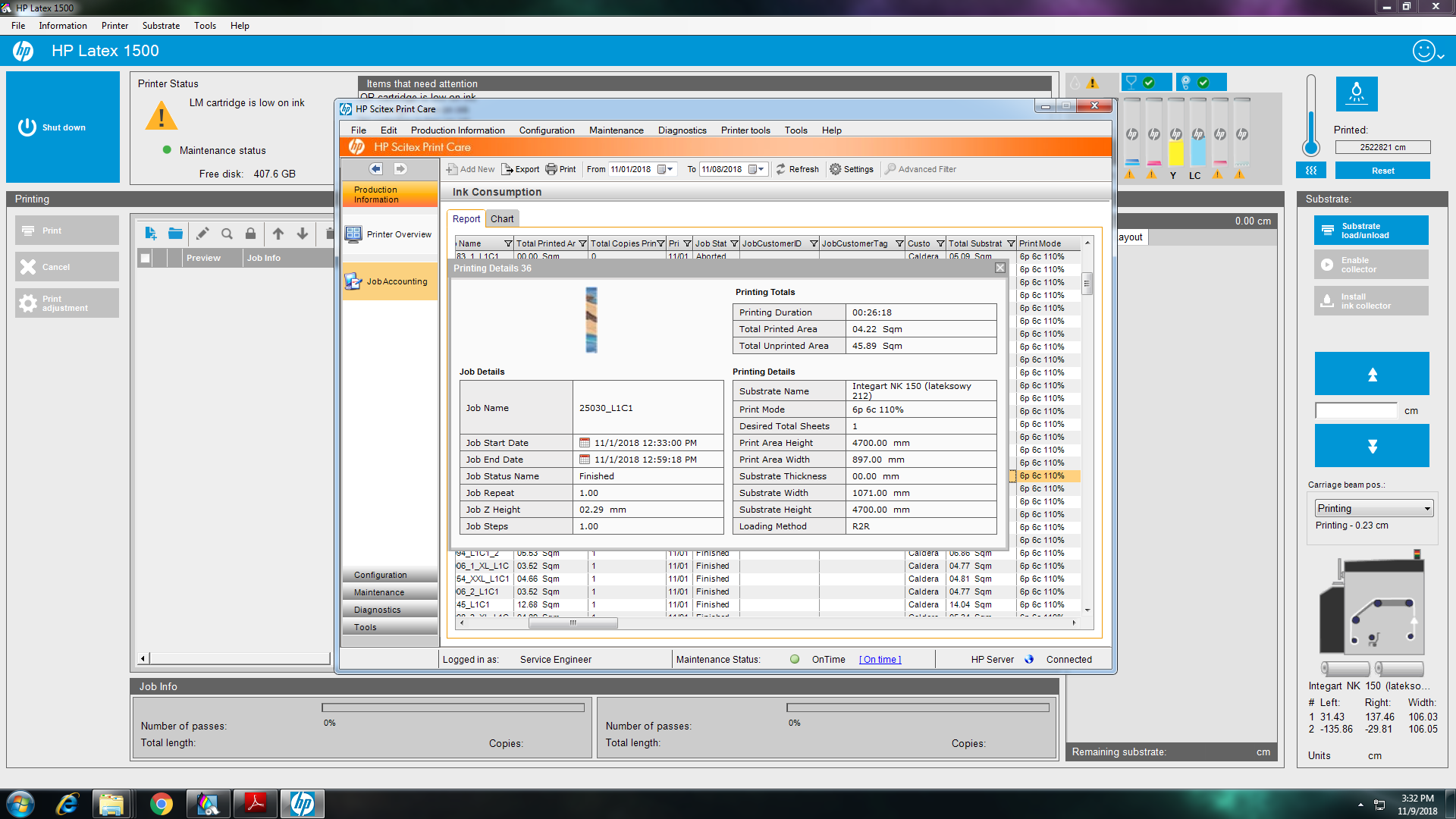 Wrong value - Total Substrate Consumption - HP Scitex Print ... - HP ...