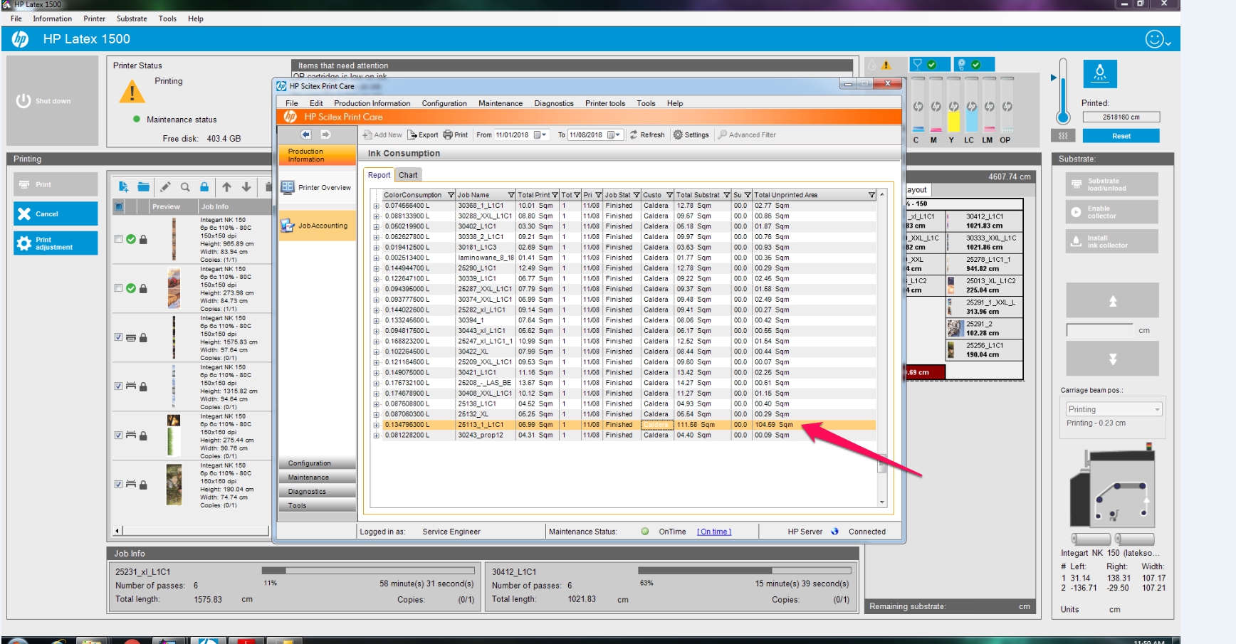 Wrong value - Total Substrate Consumption - HP Scitex Print ... - HP ...