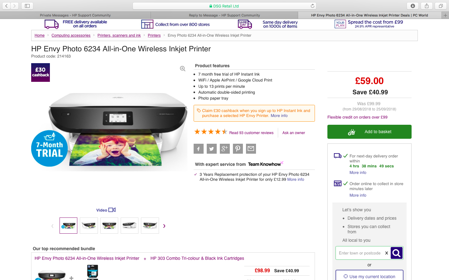 7 Month Instant Ink Free Trial really difficult to set up - HP Support ...