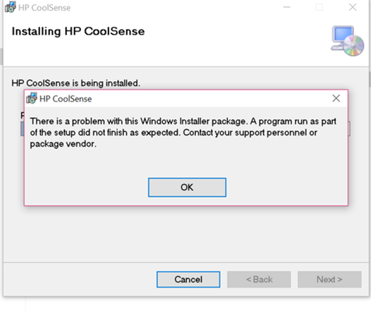 Unable to install the HP Coolsense - HP Support Community - 6918837