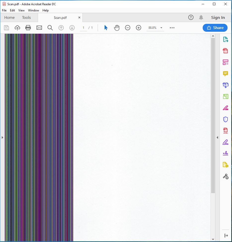 Colored vertical lines appearing on scan - HP Support Community - 6927647 Colored vertical lines appearing on scan - HP Support Community - 6927647