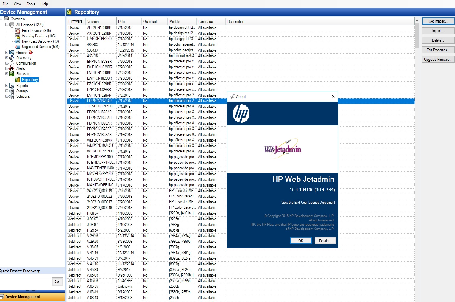 HP Jetadmin ver 10.4.104106 error when trying to download fi... - HP ...