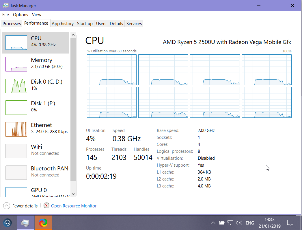 Solved: CPU frequency stuck at 0.38GHz on battery - HP Support ...
