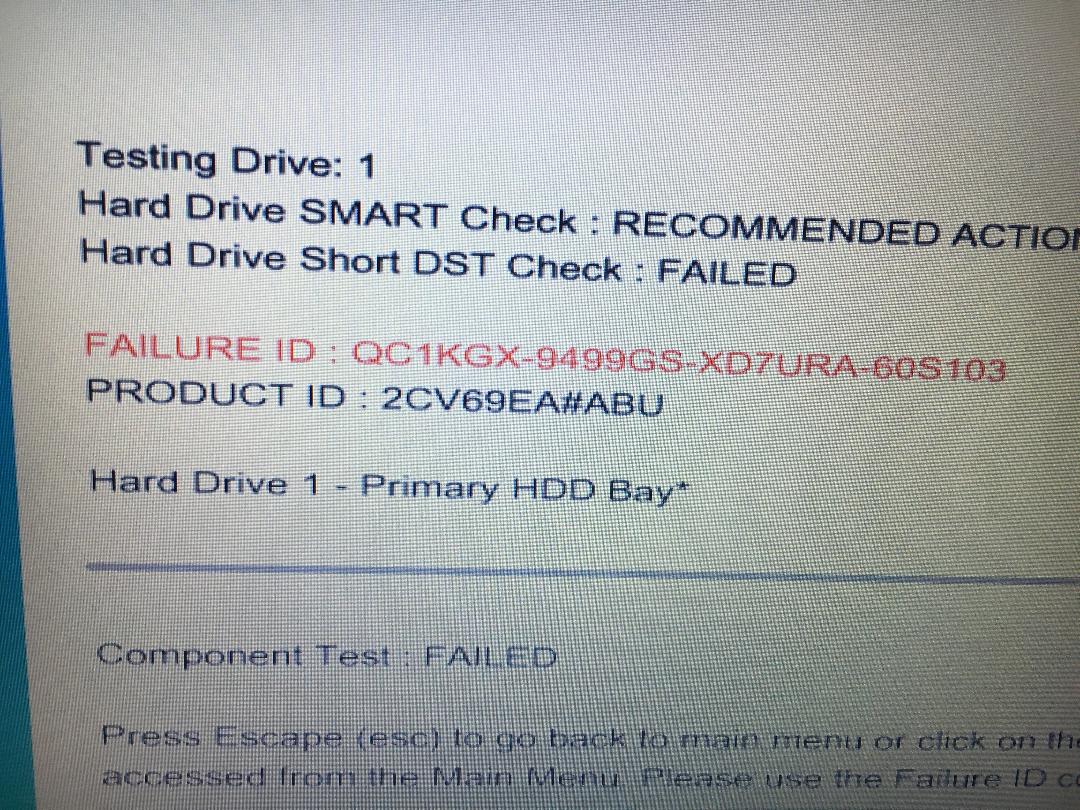 SMART Hard Disk Error - HP Support Community - 6990328